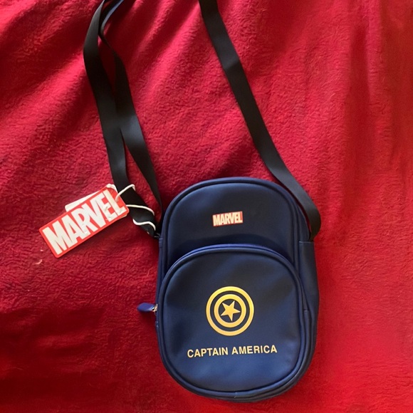 Marvel | Bags | Marvel Blue Captain America Messenger Bag With Iconic ...